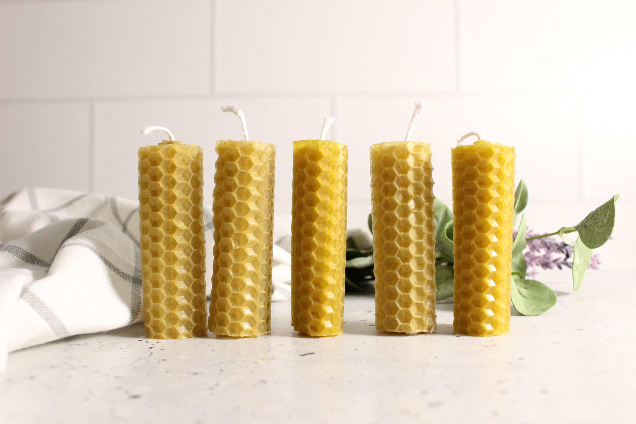 Easy DIY Beeswax Taper Candles - Kateable